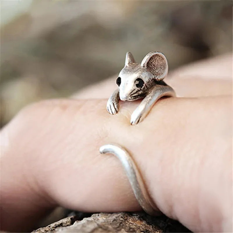 Vintage Silber Maus Ring – Elara Brand